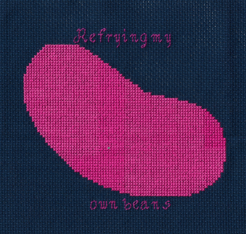 Refrying Beans Finished Cross-Stitch