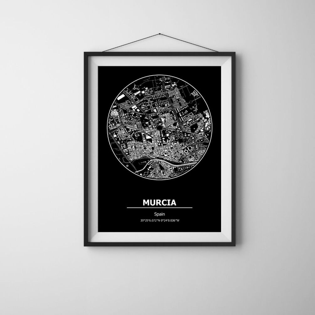 Murcia Map Print, Murcia Map Poster City Wall Art, Murcia Road Map ...