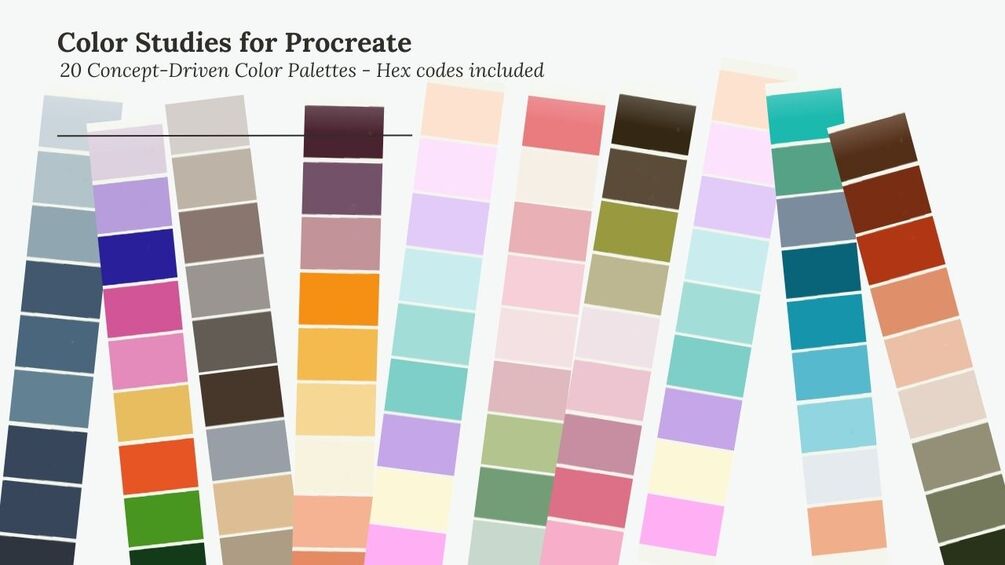 20 Procreate Color Palettes — Bold, Warm & Playful)