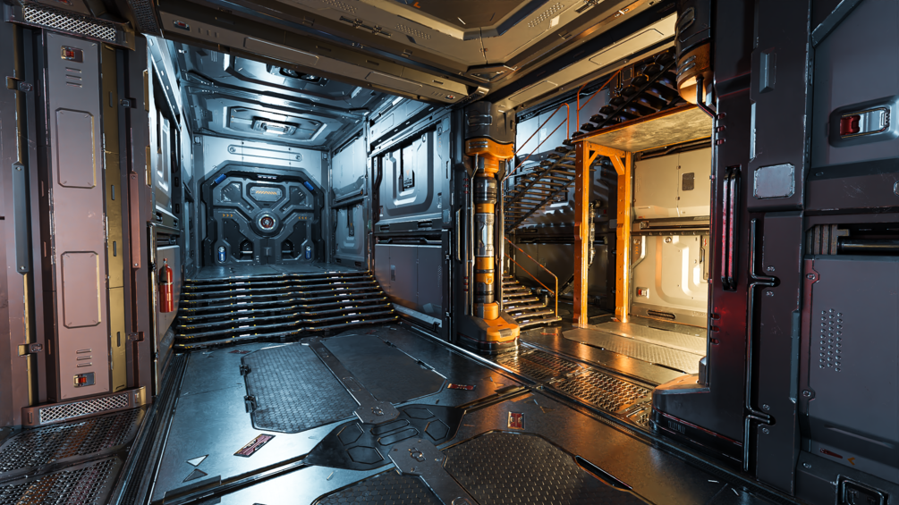 Sci-Fi Modular Interior Space Station for BLENDER