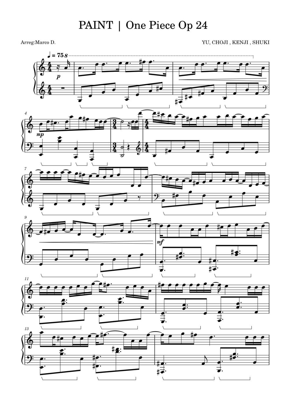 PAINT | One Piece Op 24 SHEET + MIDI