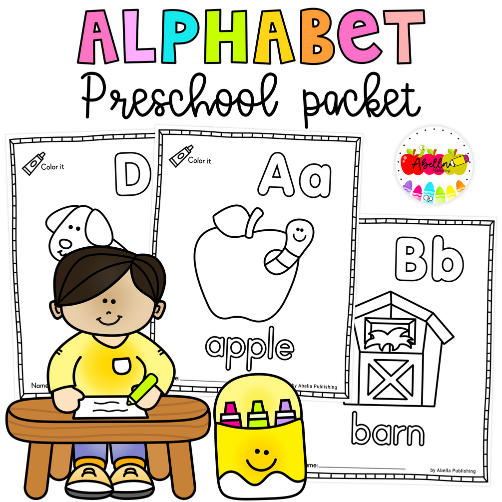 Preschool Alphabet Coloring Pages for Kindergarten, Pre-K | Alphabet ...