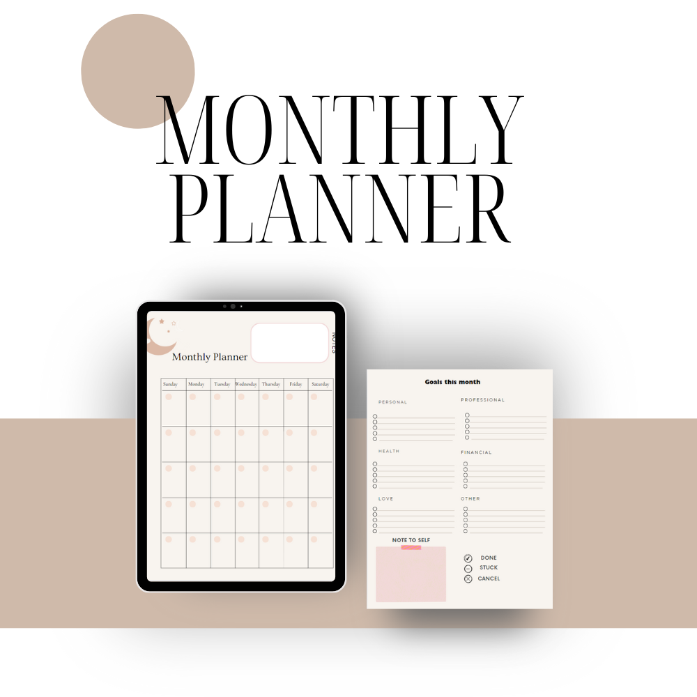 Monthly planner template