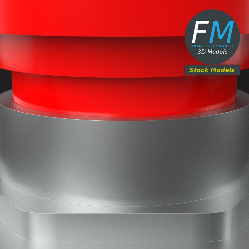 3D MODEL - Red button