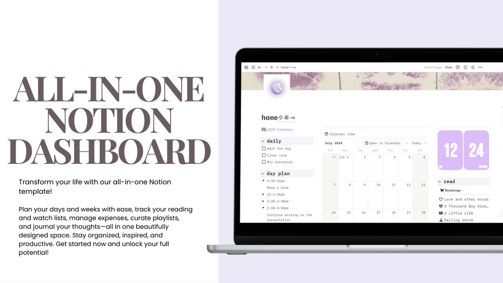 Notion Home Dashboard | All in one Template