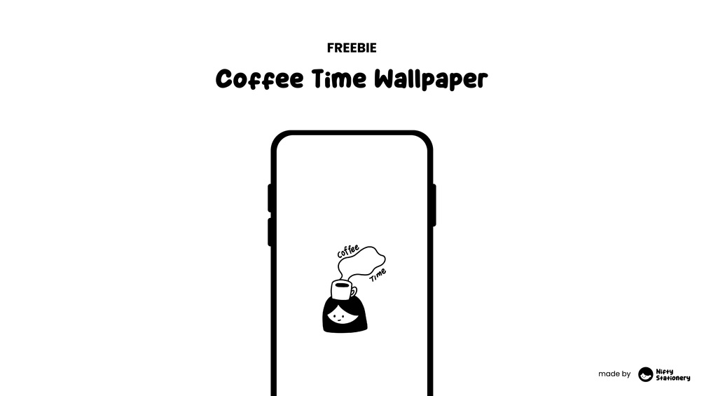 FREEBIE | Coffee Time Cute Minimalistic Phone Wallpaper