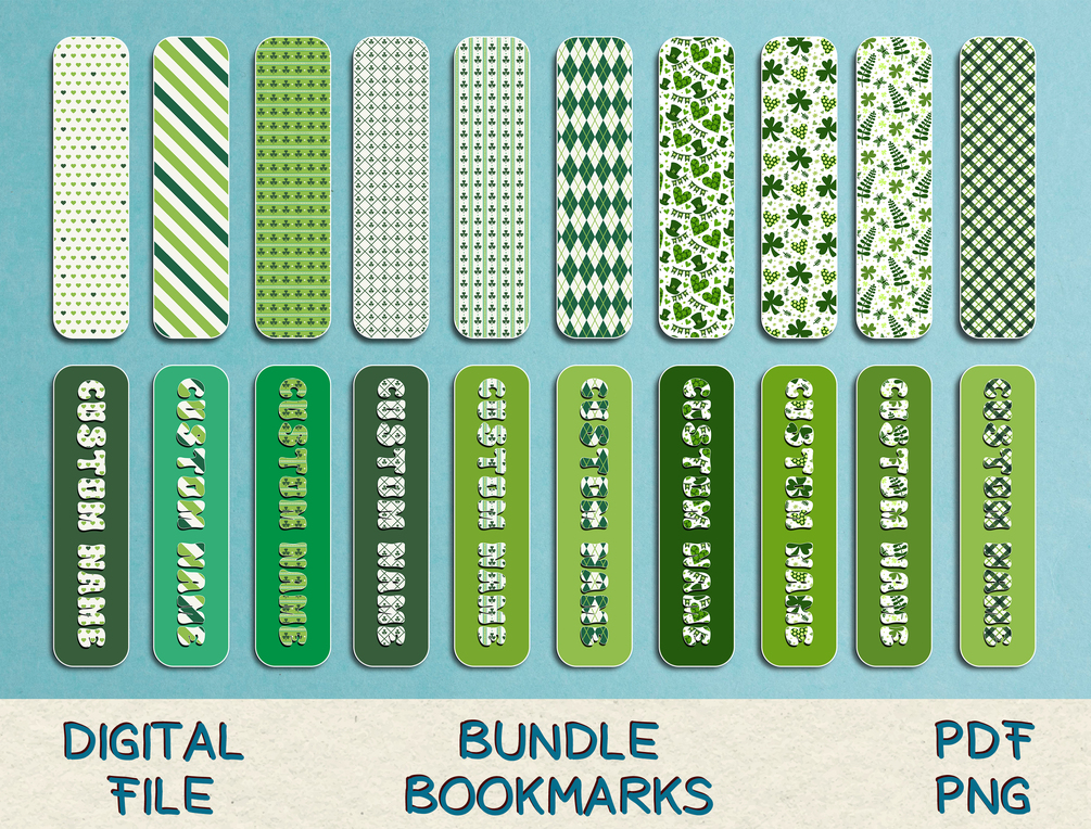 Bookmark St patrick's day Bookmarks PNG Bundle, St patrick's day ...