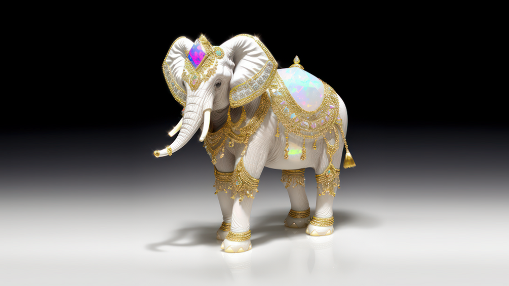 Opal Crystal Elephant