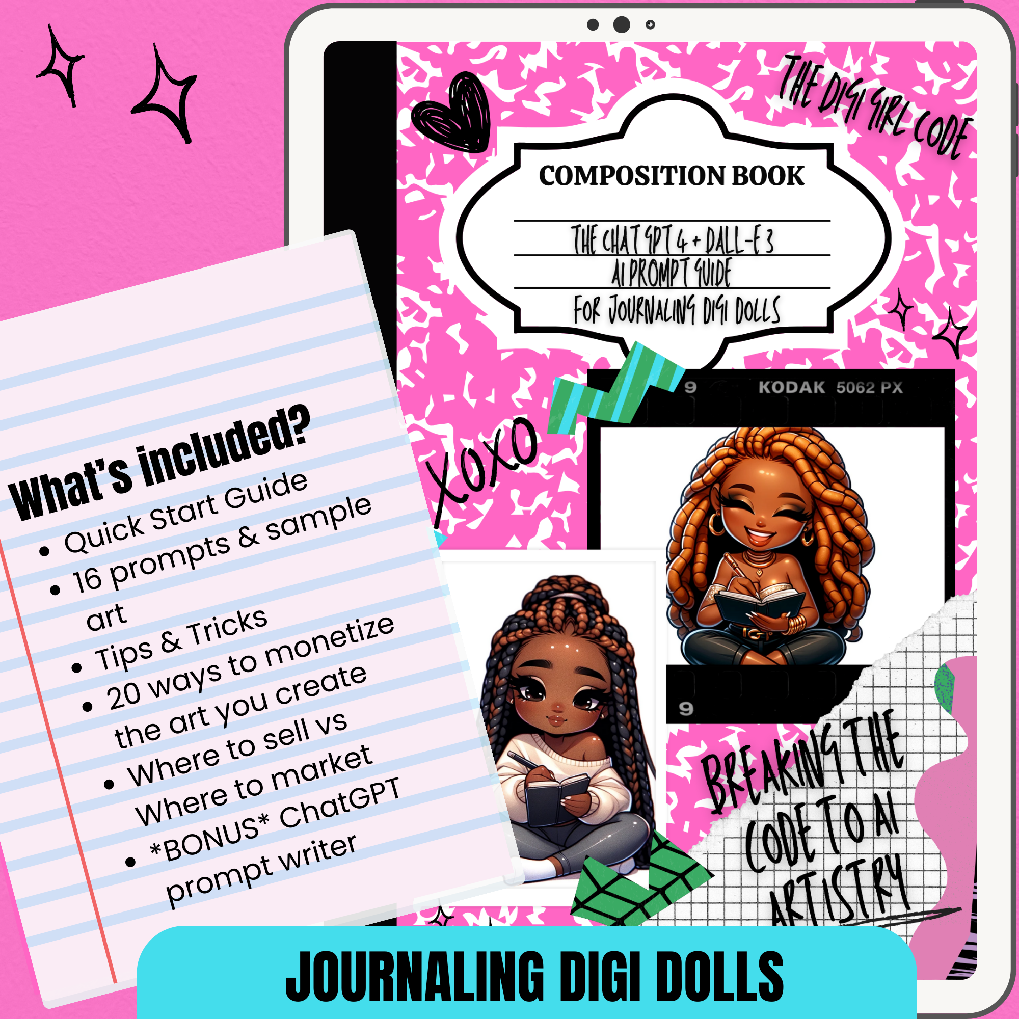 Journaling Digi Dolls| Chat GPT + Dalle-3 AI Prompt Guide| 16 Sample ...
