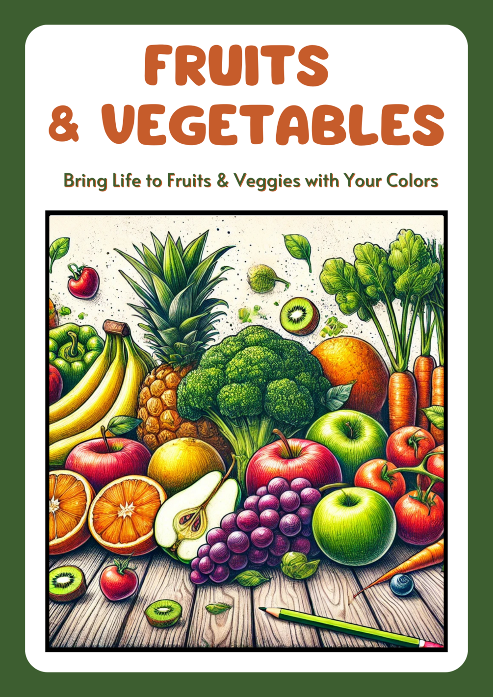 Fruits & Vegetables Coloring Book