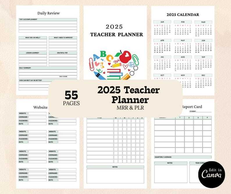 2025 Teacher Planner: Inspire and Organize Your Classroom