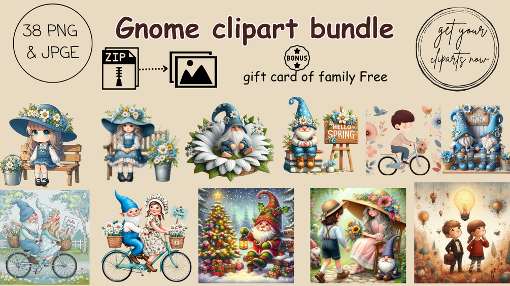 Gnome Clipart Bundle
