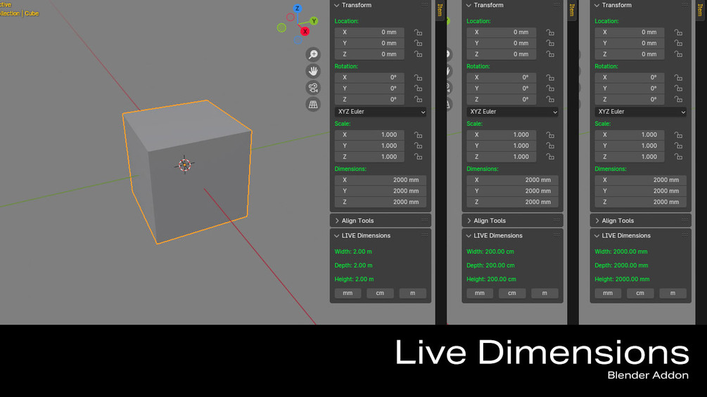 Live dimensions