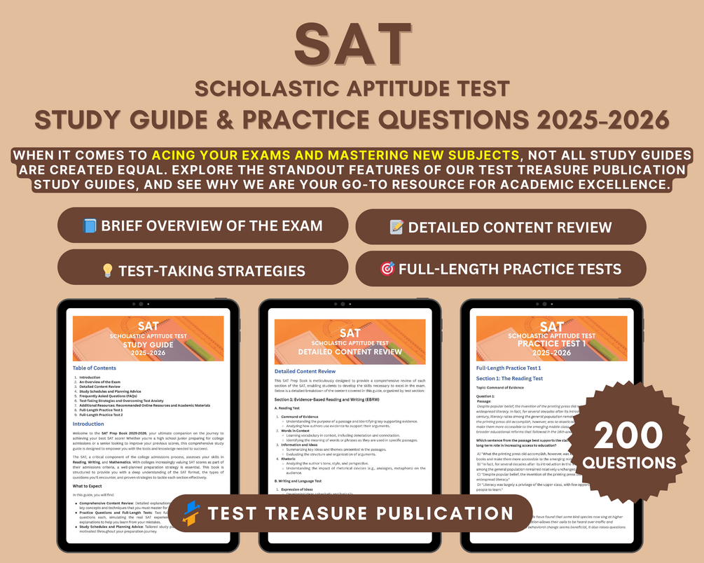 SAT Exam Prep 2025-2026: Comprehensive Study Guide with In-Depth ...