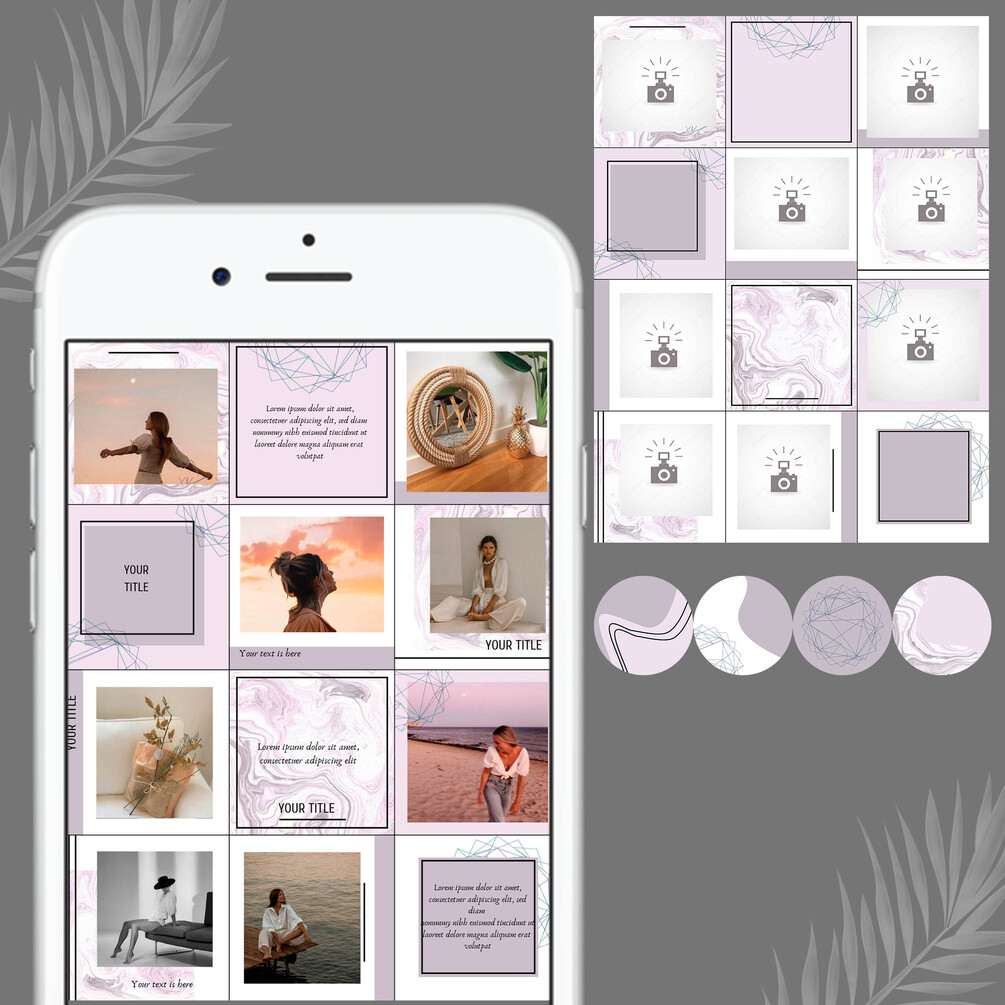 Instagram post and hightlights templates Billie