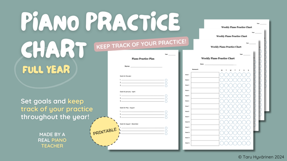 PIANO PRACTICE CHART | Music Practice Chart | Practice Planner | Piano ...
