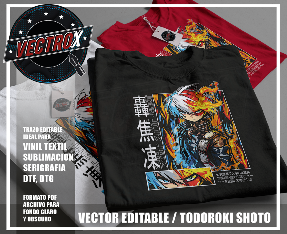 Vector Editable - Todoroki Shoto