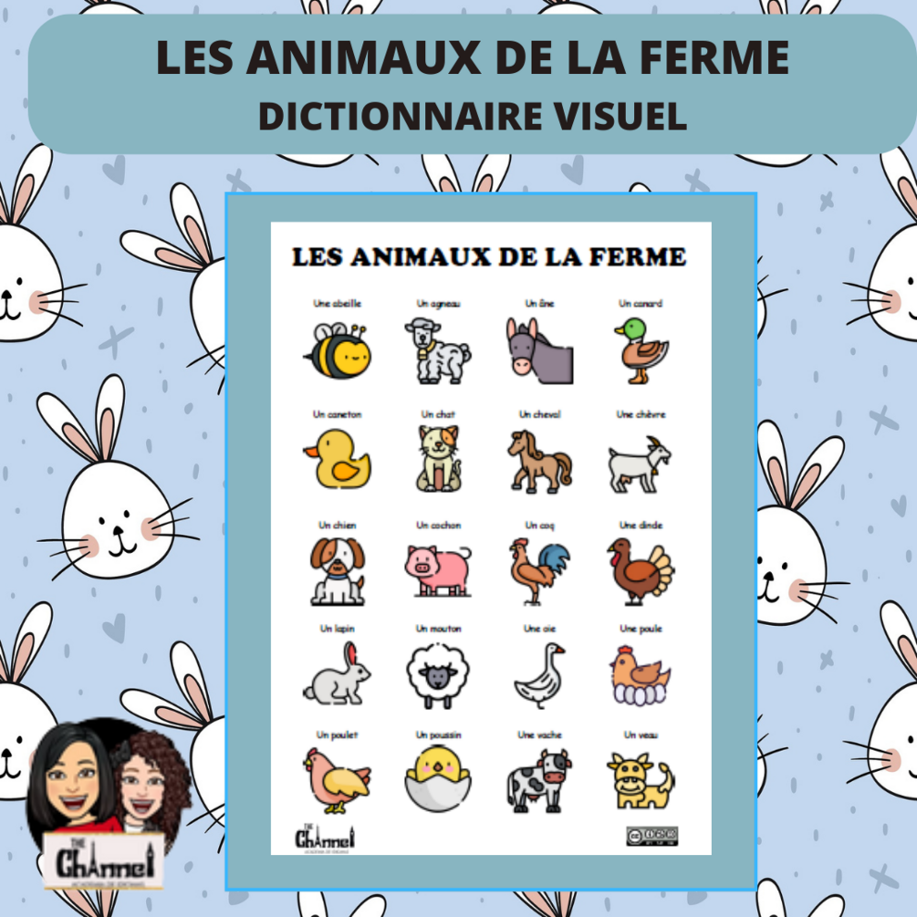 Animaux de la ferme - 20 mots - Dictionnaire Visuel