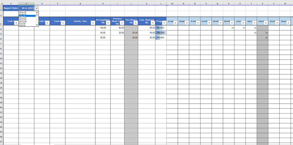 Production Progress Tracking Report