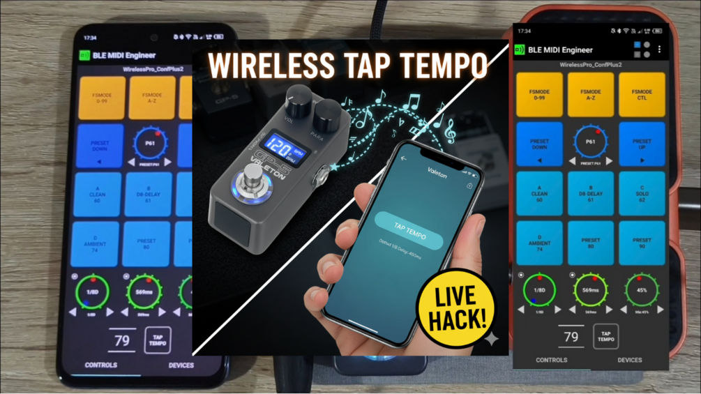 Wireless Tap Tempo Configuration for Valeton GP-5