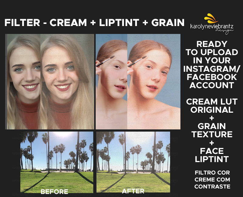 SPARK AR - Filter "Soft Cream" (LUT + GRAIN + LIPTINT)