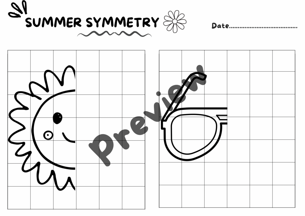 Summer Art packet (coloring, Symmetry, drawing) Boosts Reflection and ...