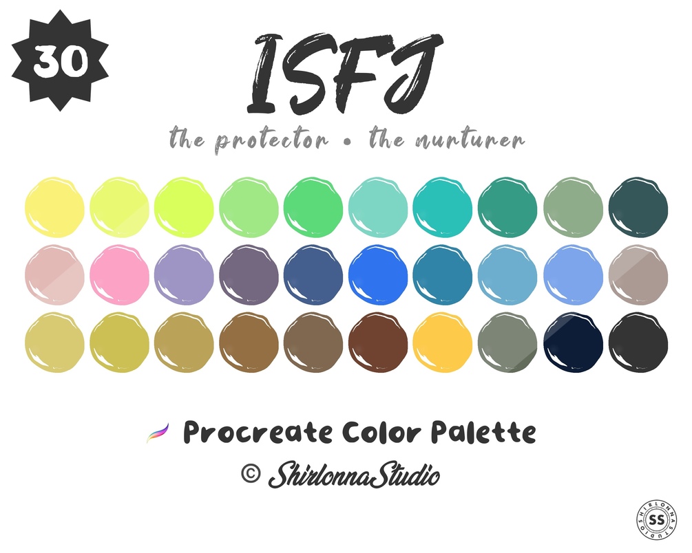 30 ISFJ Procreate Color Palette