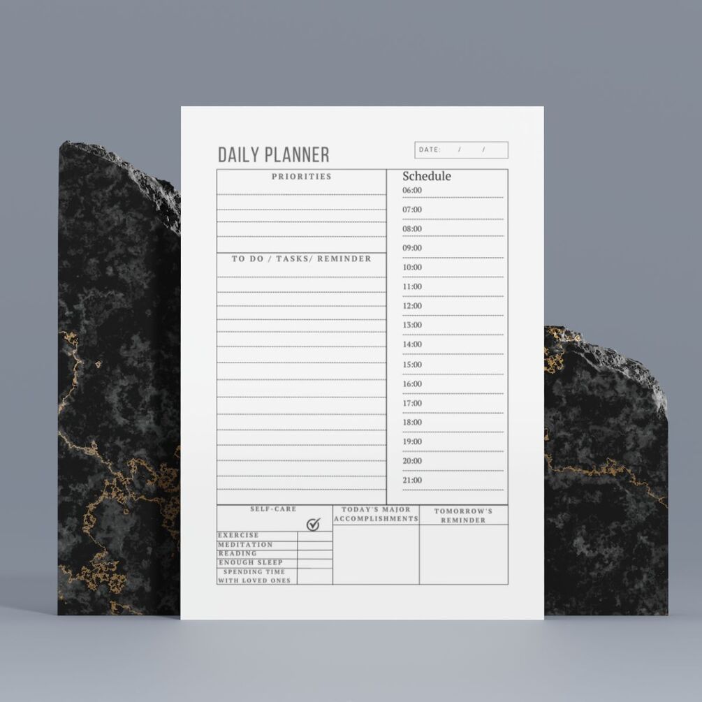 Daily Planner Printable To Do List | Minimalist | Military Time ...