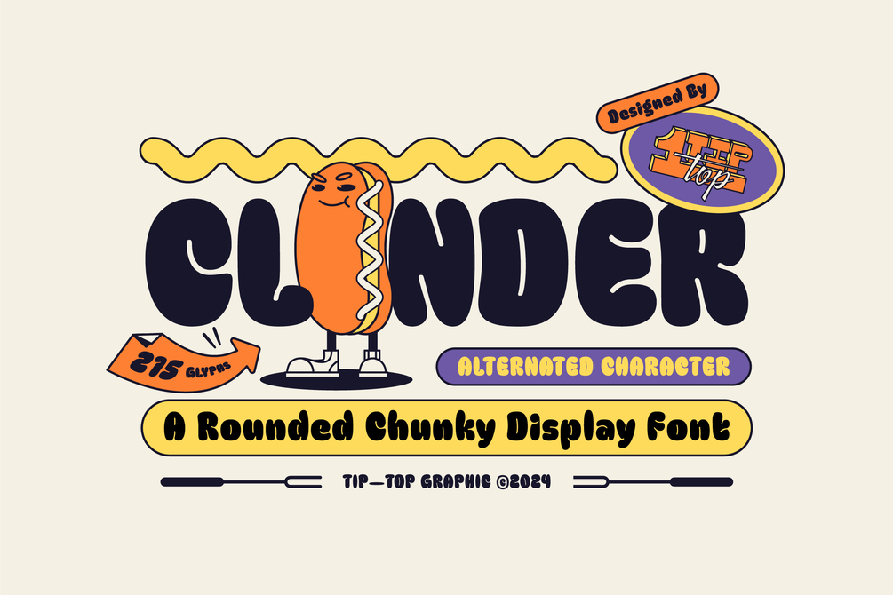 Clinder – Rounded Chunky Display Font