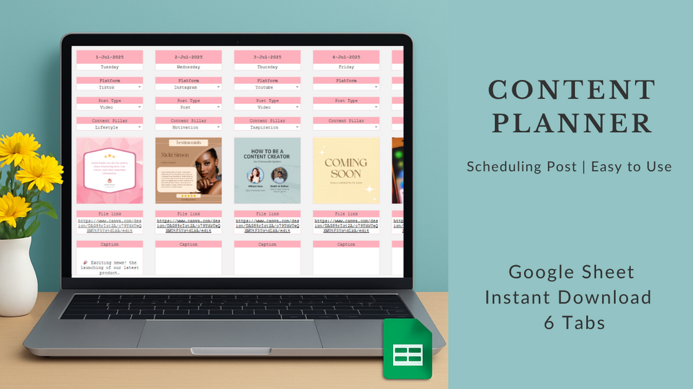 FREE Content Planner 💗 pink