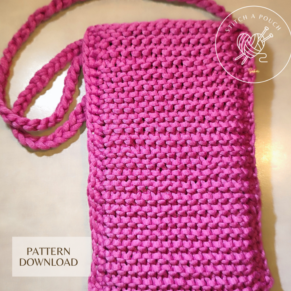 Garter Knitting pattern for a cellphone pouch