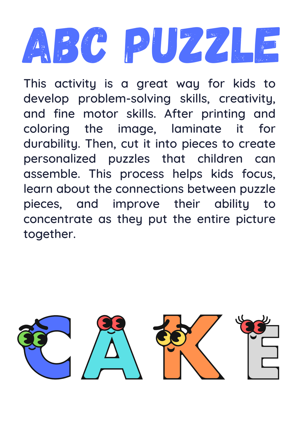 ABC Puzzle: Interactive Learning Activity for Preschoolers