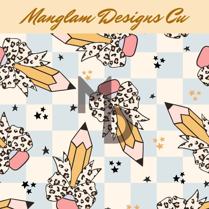 Retro Back to school seamless repeat pattern, Teacher, Bow, Kids ...