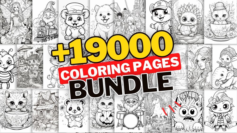 The Mega-Profit Coloring Pages Bundle: 19,000+ Designs for Your ...