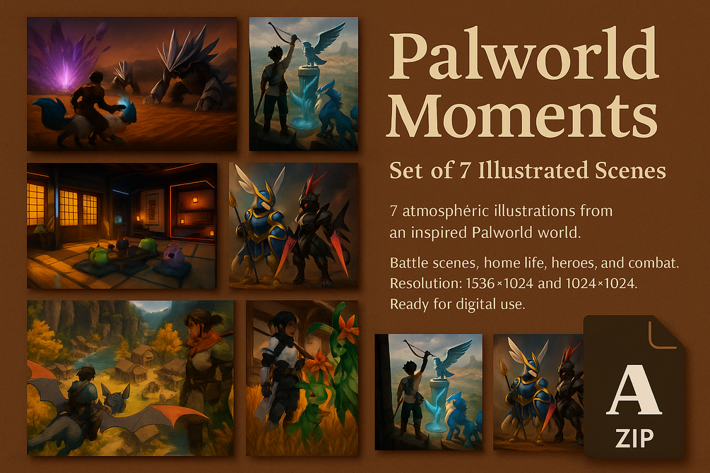 Palworld Moments: 7 Illustrated Scenes