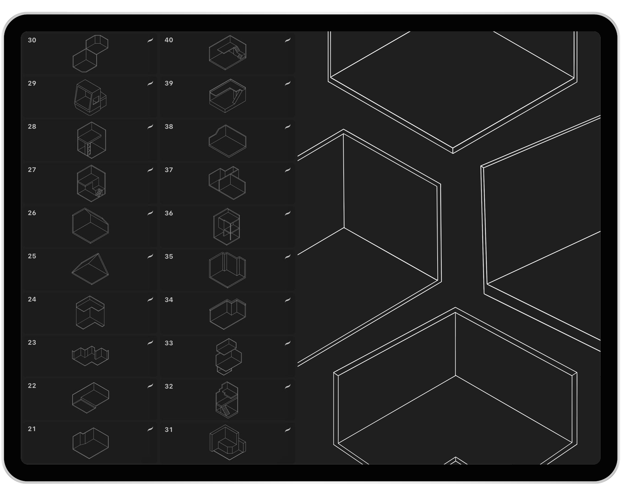 40 Isometric Blocks Brush Collection for Procreate