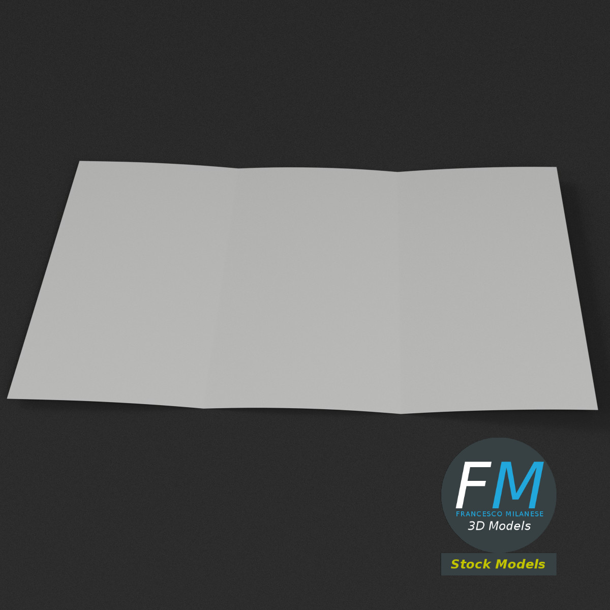 3D MODEL - Trifold mockup open