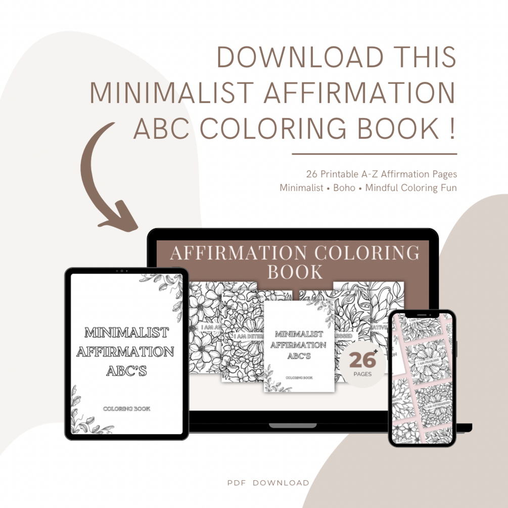 ABC Affirmation Coloring Book | 26 Printable Boho Alphabet Pages ...