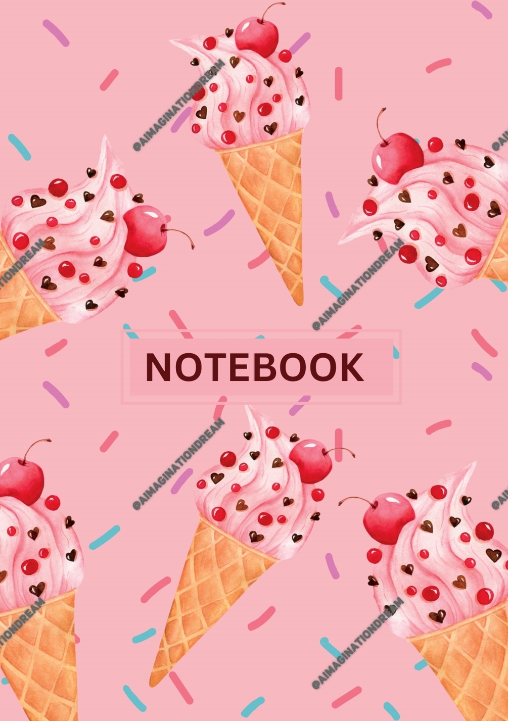 PINK ICE CREAM A5 NOTEBOOK