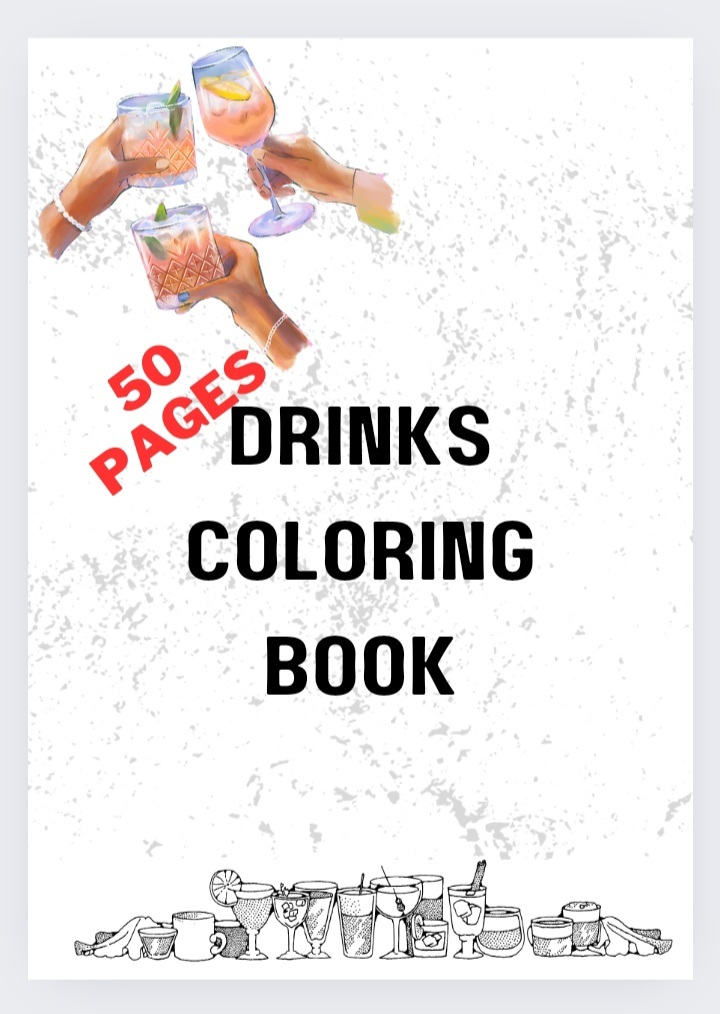 50 pages Drinks Coloring Book