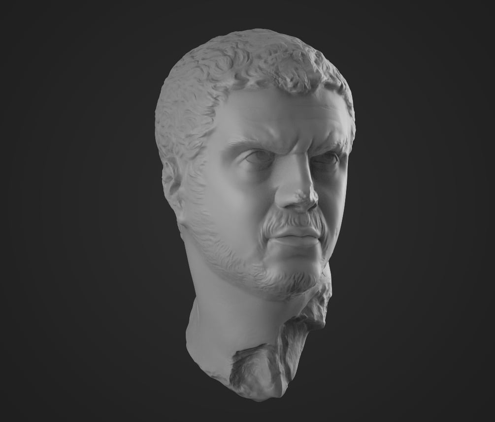 Marble portrait of the emperor Caracalla hig-res model