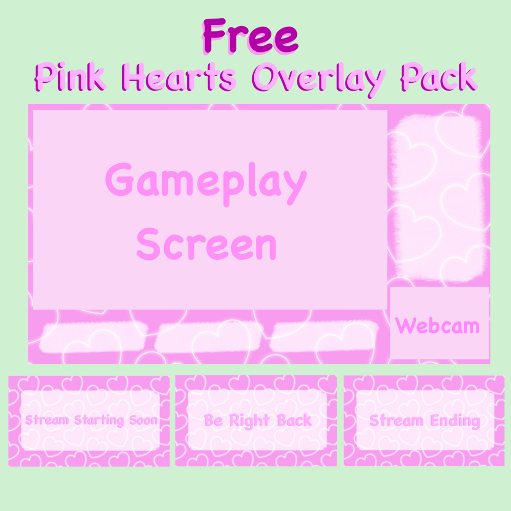 Free Pink Hearts Overlay Pack