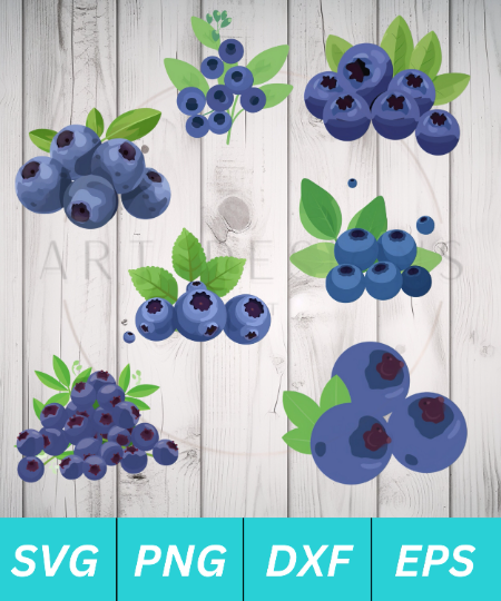 Blueberry SVG Clipart Bundle