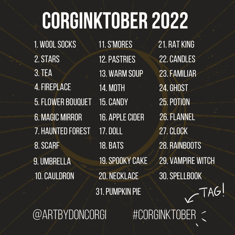 Your New Inktober Prompt List Inside! (Corginktober) - Don Corgi
