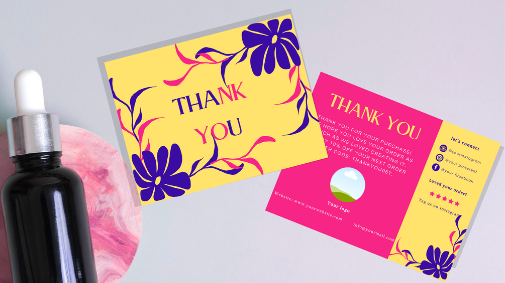 Abstract Summer Thank You Card – Editable Canva Template