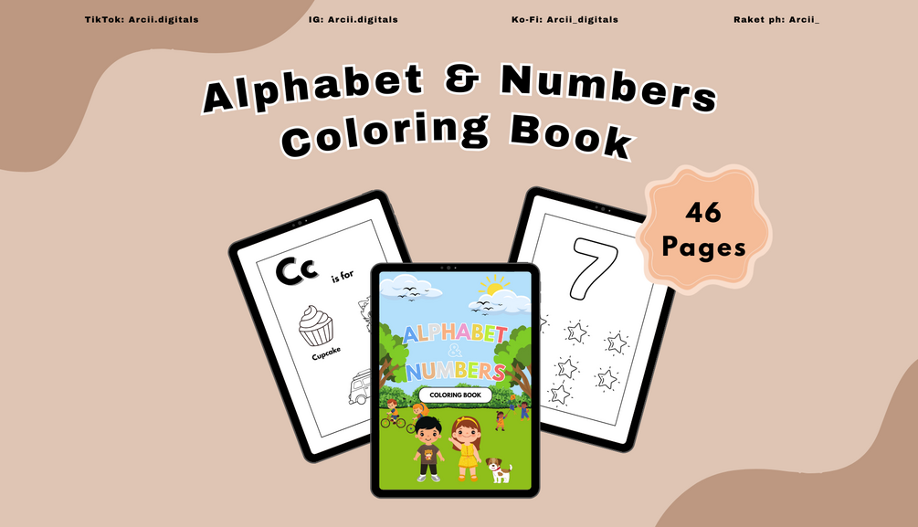 Alphabet & Numbers Coloring Book