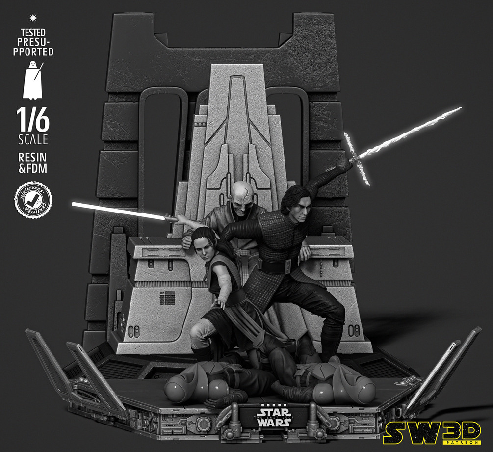 Kylo Ren and Rey Diorama - Star Wars 3D Models - Tested and Ready for ...