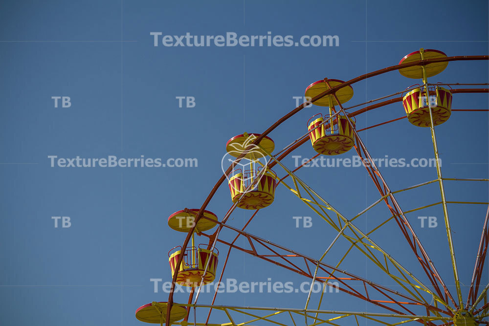 Closeup of wonder wheel in an amusement park