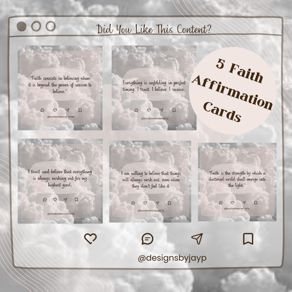 5 Affirmation Faith Cards