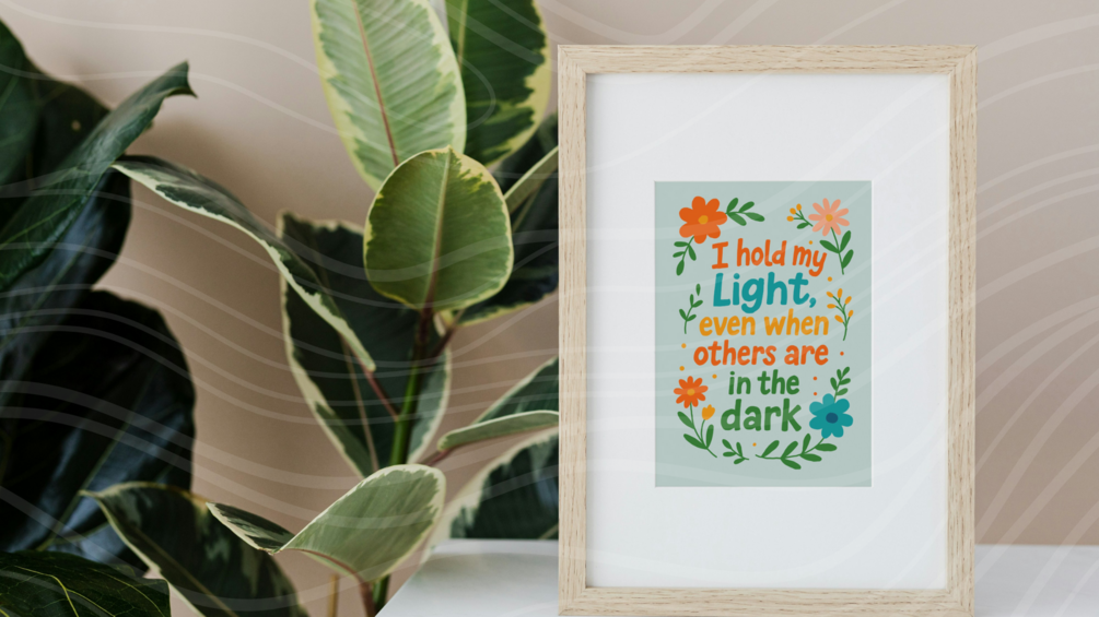 Holding My Light - Inspirational Wall Art